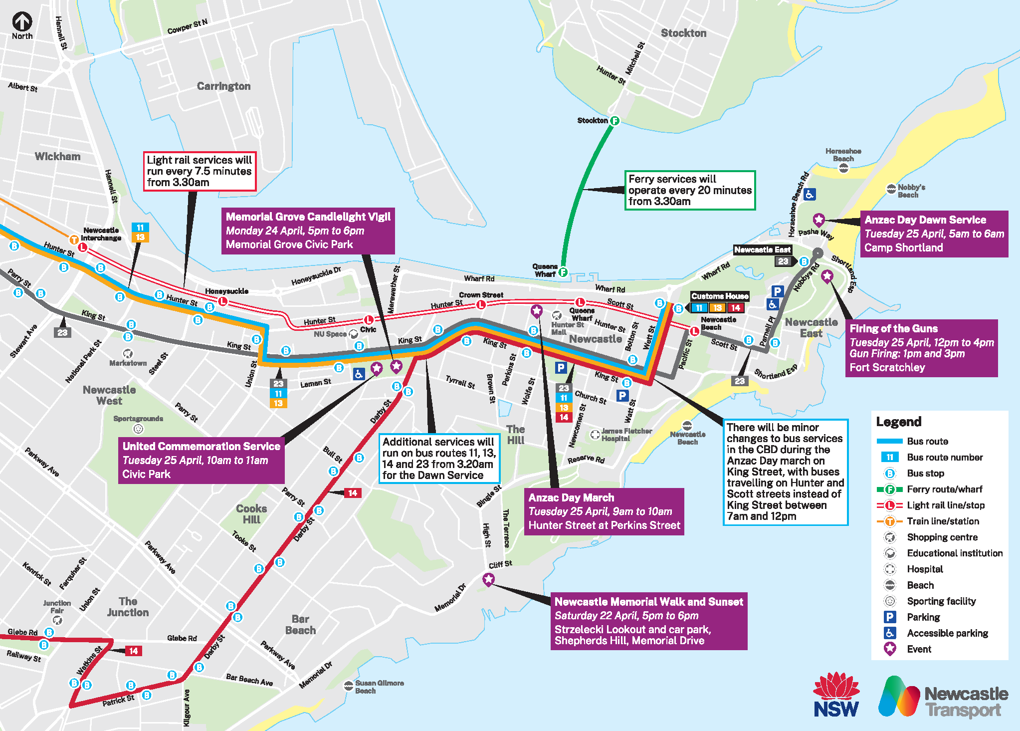 Additional services for ANZAC Day - Newcastle Transport